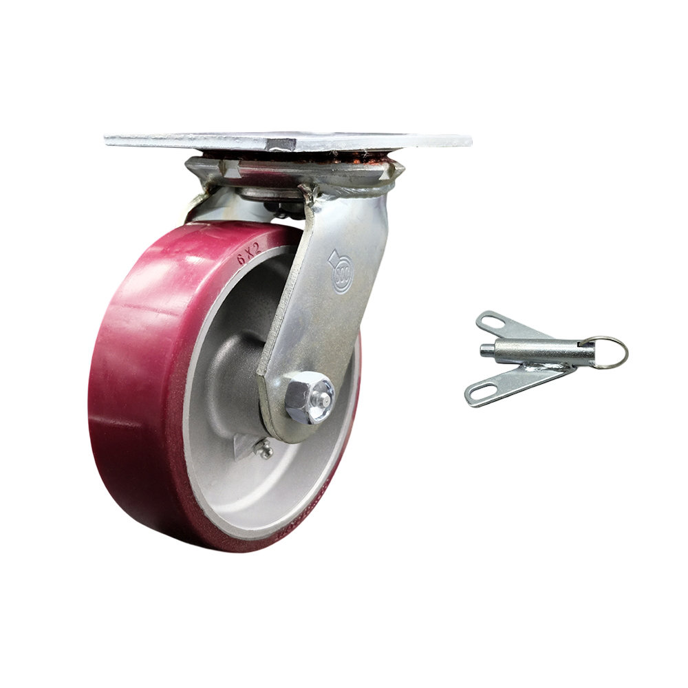 Service Caster 6 Inch Heavy Duty Poly on Aluminum Caster with Ball ...