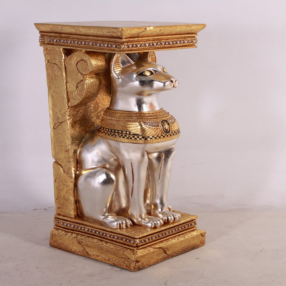 Bungalow Rose Egyptian Bastet Cat Pillar Life Size Statue | Wayfair