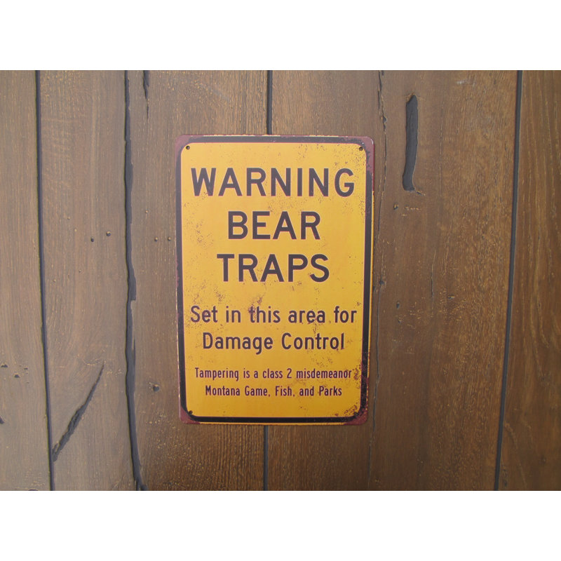Treasure Gurus Metal Bear Traps Warning Beware Caution Sign | Wayfair