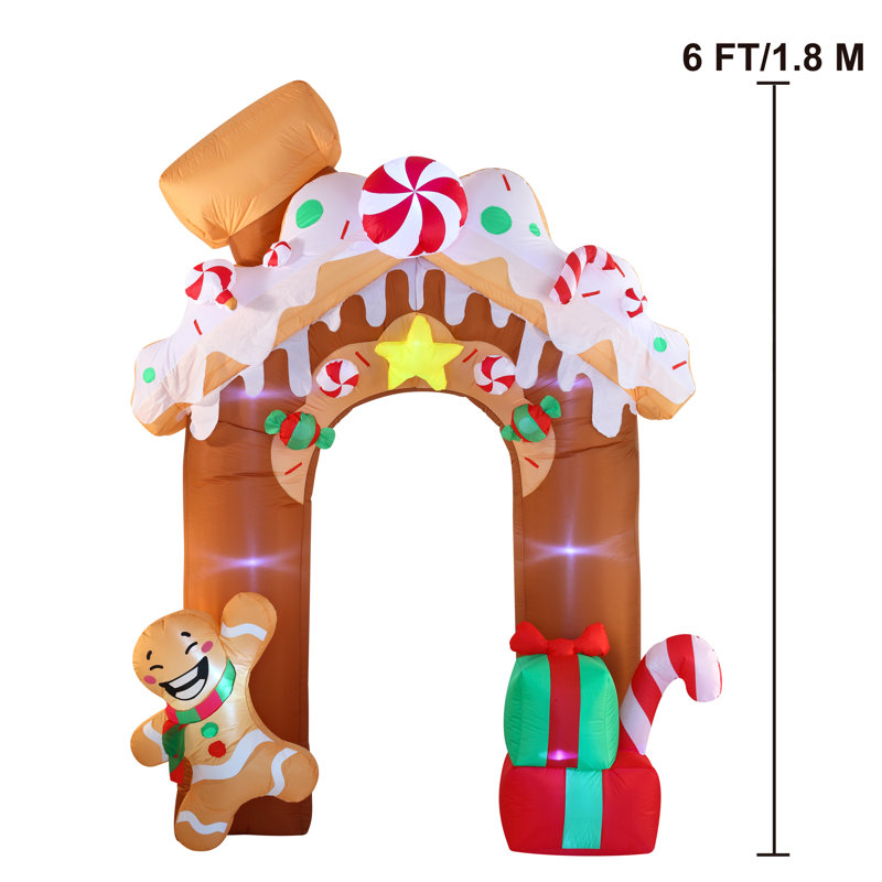 The Holiday Aisle® Gingerbread House Archway Inflatable & Reviews | Wayfair