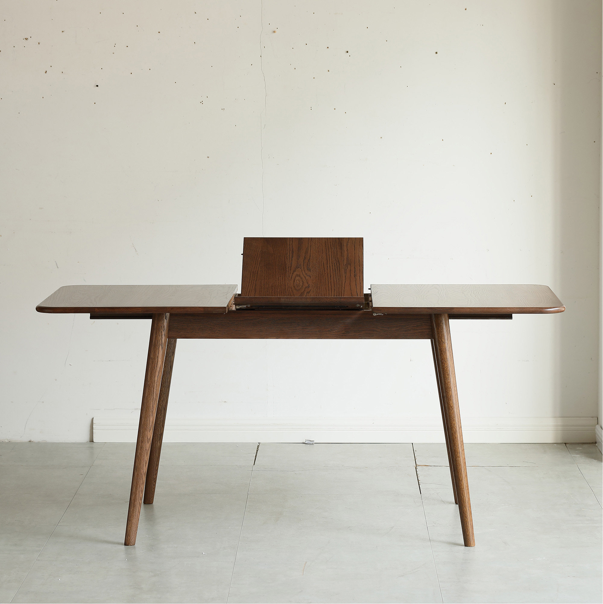 George Oliver Natural Solid Oak Round Corner Diagonal Leg Telescopic ...