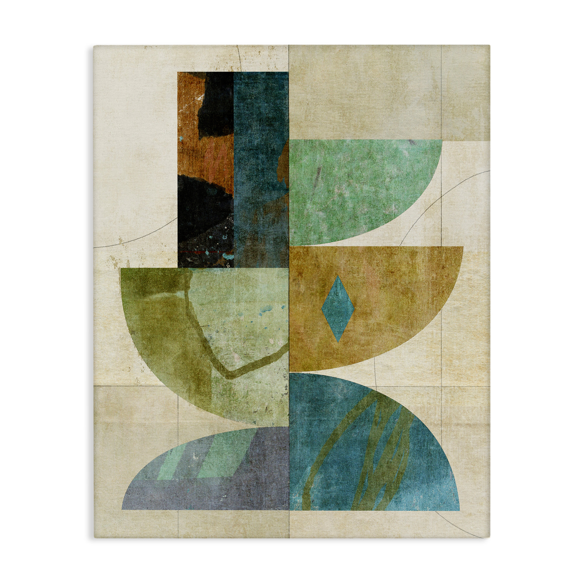 Dakota Fields Rustic Curved Arc Shapes Canvas, design by Suzanne Nicoll ...