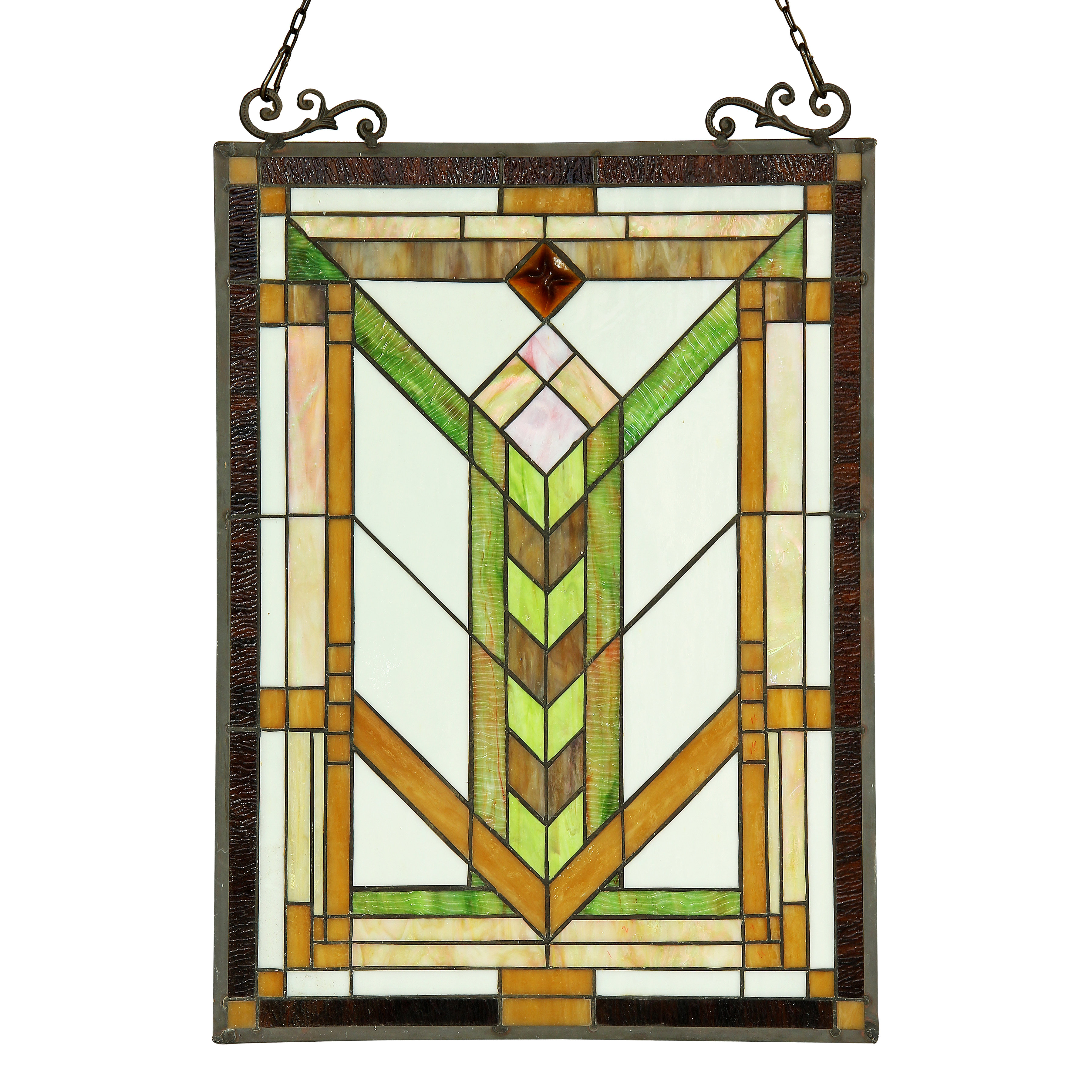 Astoria Grand Tiffany Glass Mission Window Panel & Reviews | Wayfair