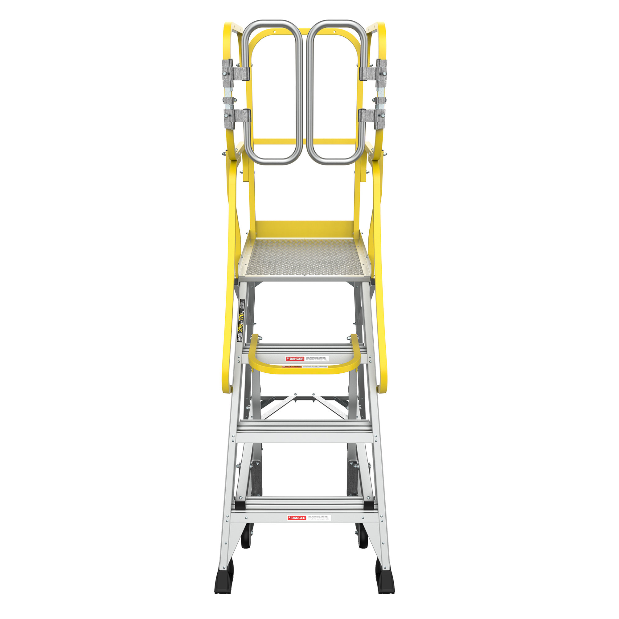 Latitude Run® 4 Step 375Lbs Aluminum Rolling Platform Ladder | Wayfair