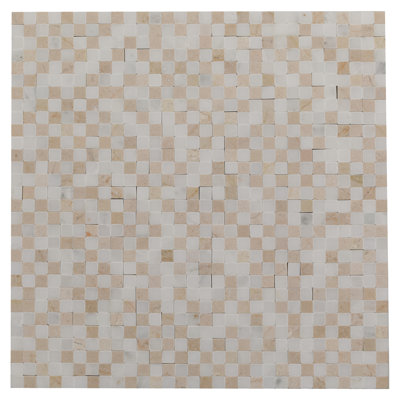 The Tile Square Cream and White Grid Mosaic Wall & Floor Tile | Perigold