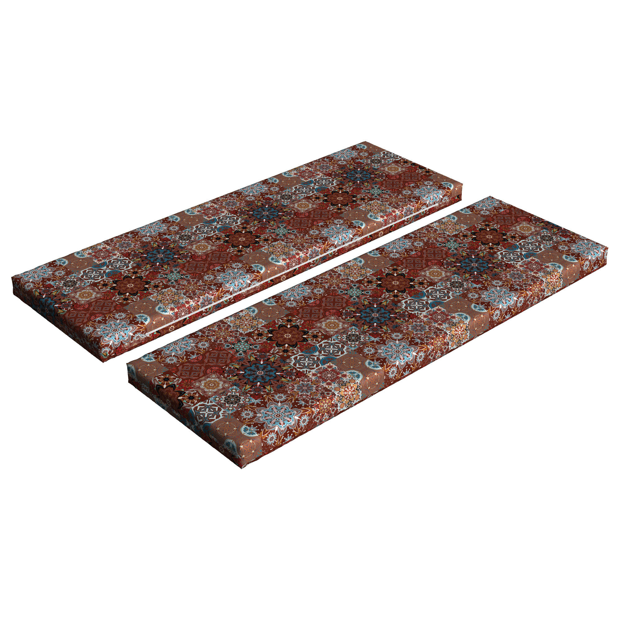 Ambesonne Victorian Bench Cushion Set Of 2, Classic Victorian Floral ...