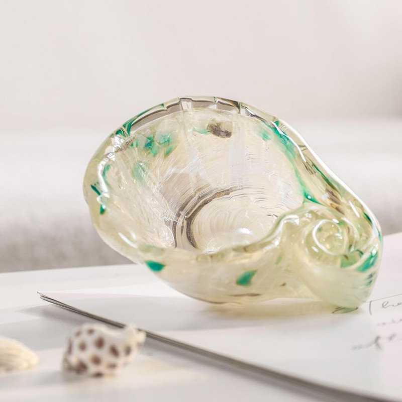 Dovecove Glass Conch Shell, Hand Blown Seashell Art Glass Figurine ...