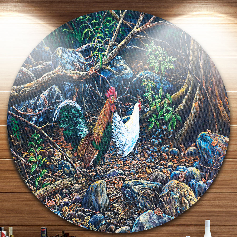 Design Art 'Jungle Fowl in Forest' Graphic Art Print on Metal - Wayfair ...
