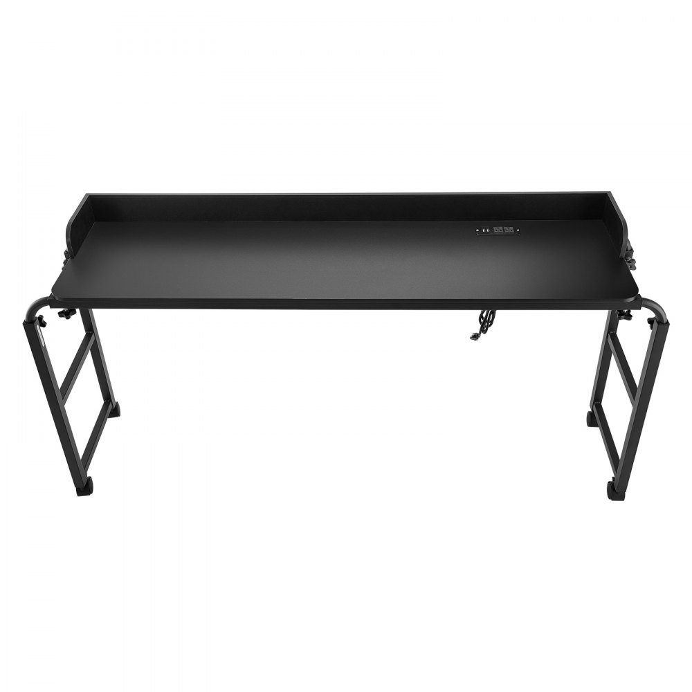 Ebern Designs Overbed Table: A Black Beauty! Mobile Bedside Table with ...