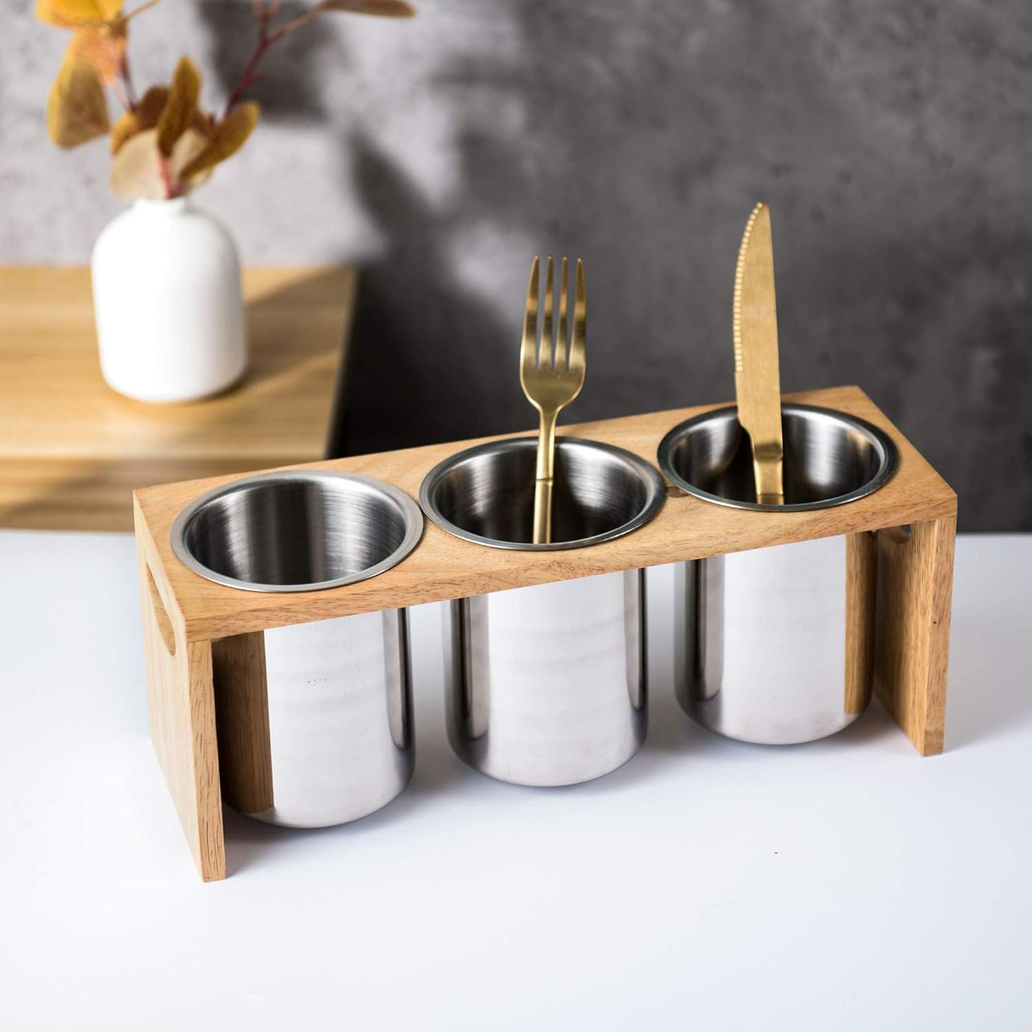 Hokku Designs Silverware Caddy Flatware Holder Stainless Steel Utensil ...