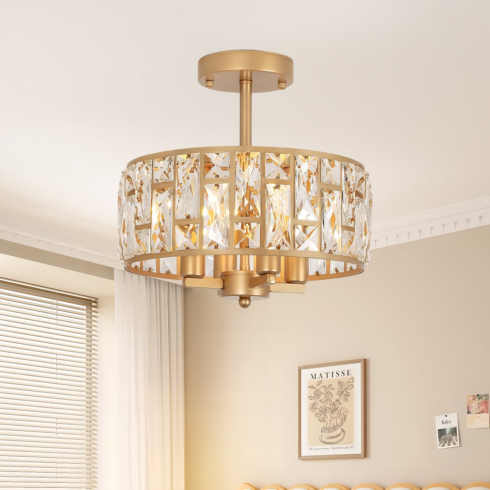 Mercer41 Modern Semi-Embedded Ceiling Lights, 4-Lamp Round Corridor ...