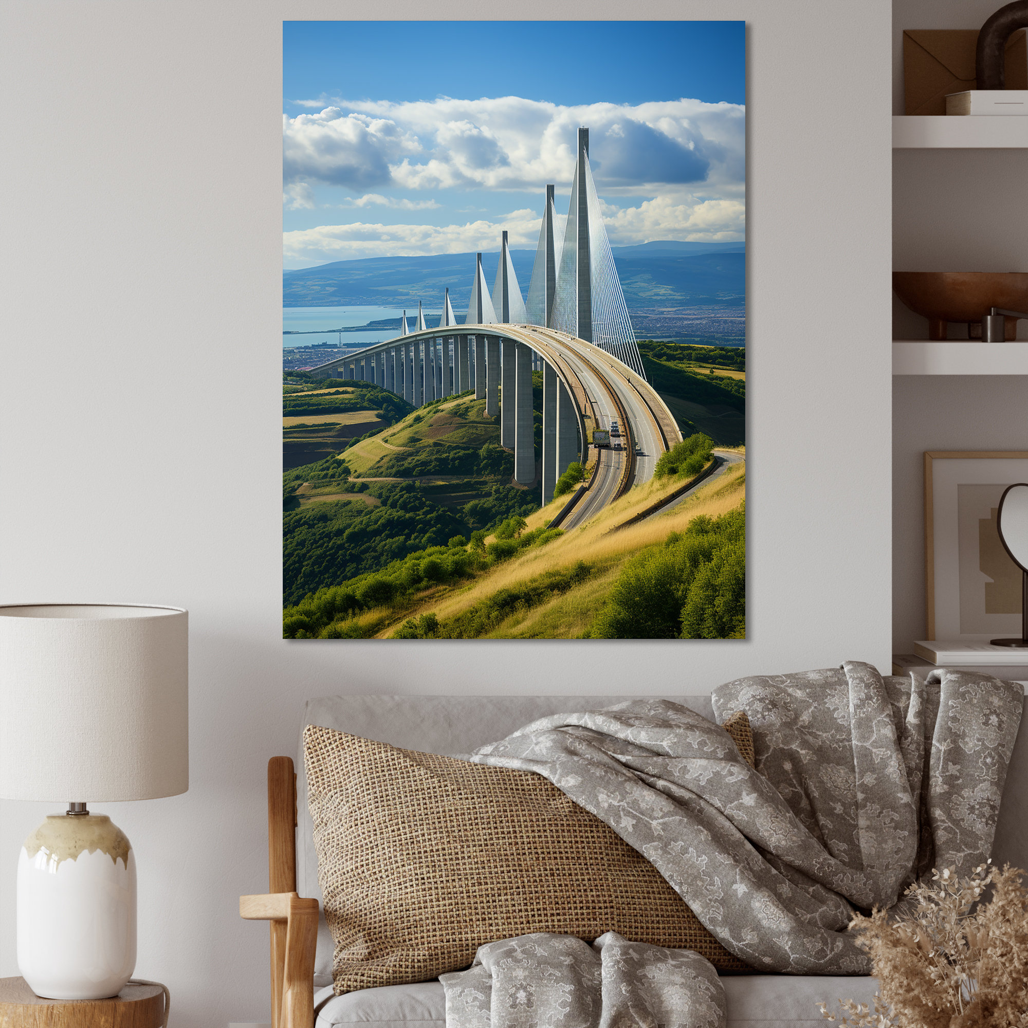 Latitude Run® Blue Viaduct Bridge Sunrise In Italy III - Bridges Wall ...