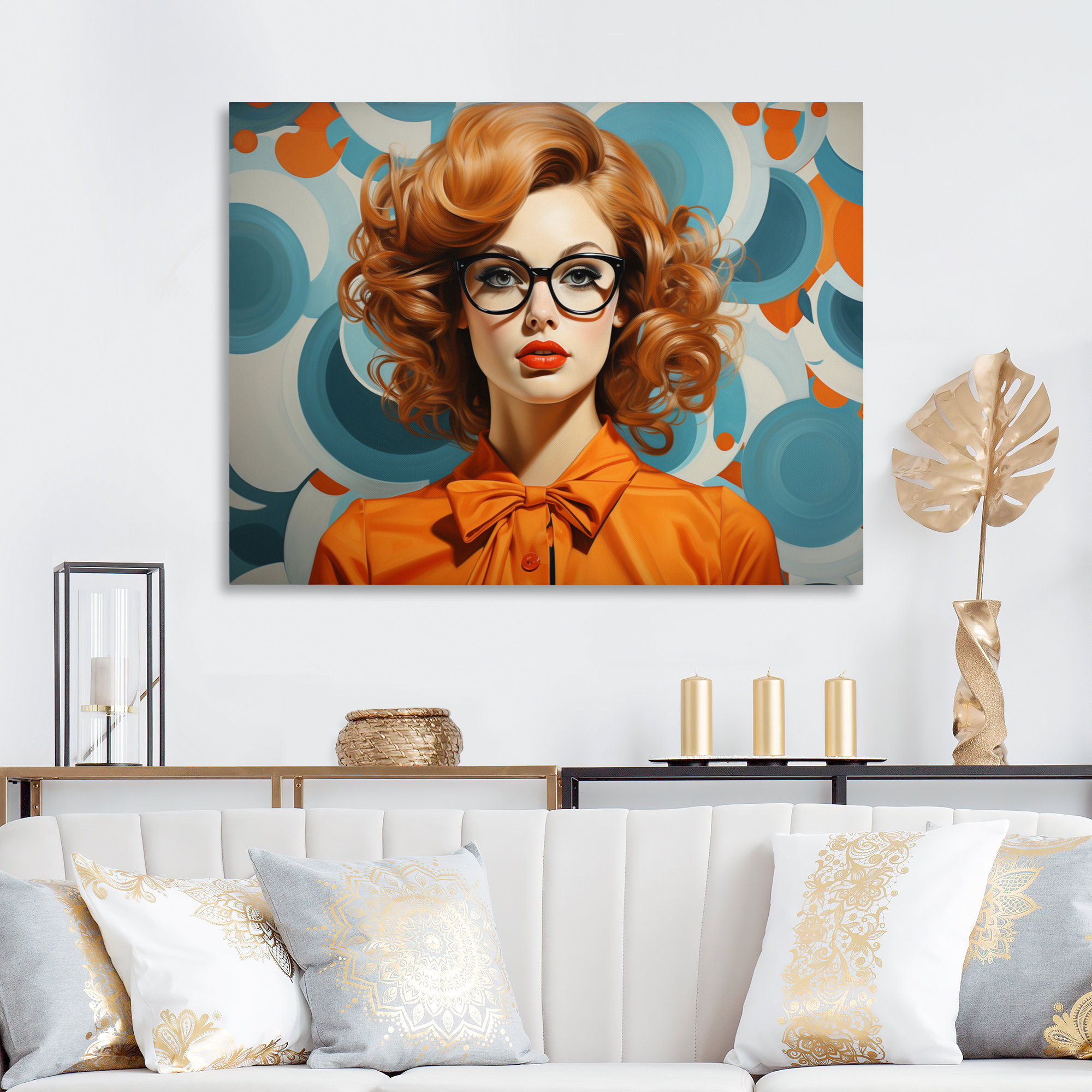 Red Barrel Studio® Orange Mid Century Retro Portraits IV - Print on ...