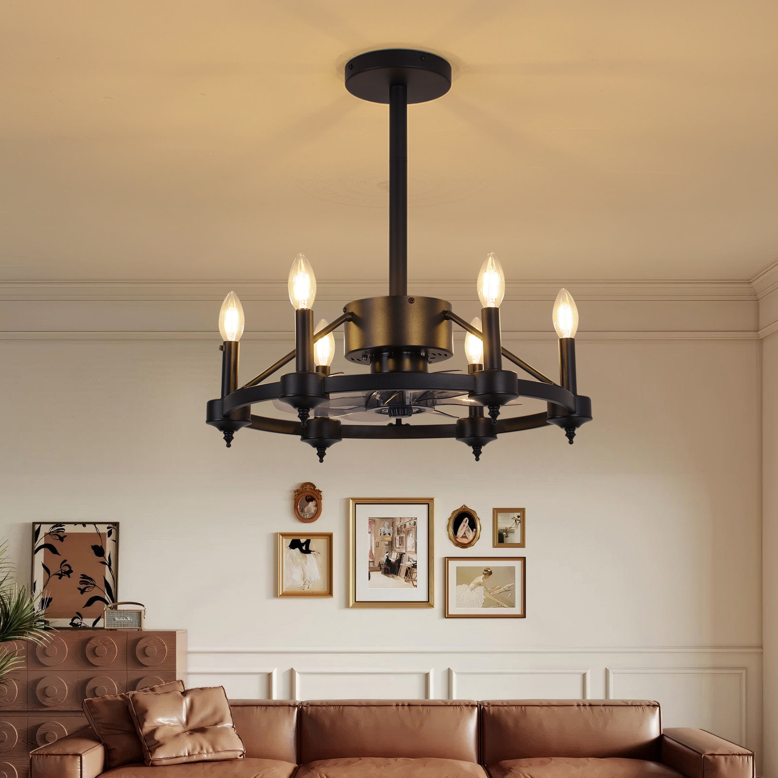 17 Stories 20.5'' Reversible Fandelier Ceiling Fan With Light Kit ...