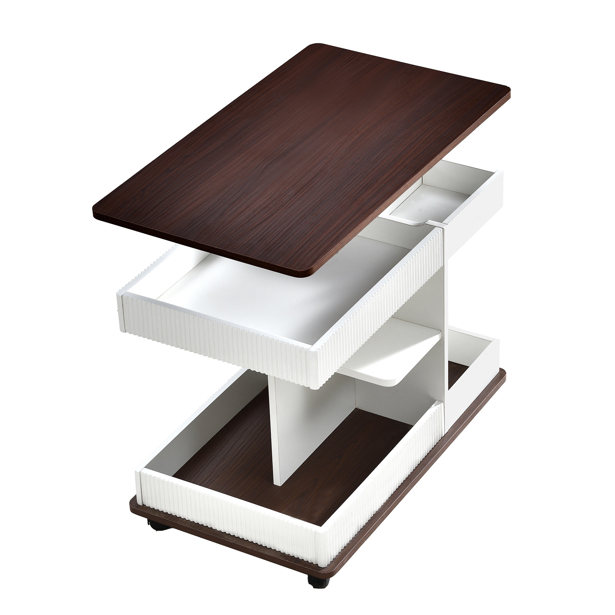 Brayden Studio® U-Can Adjustable End Table With Wheels, Modern ...