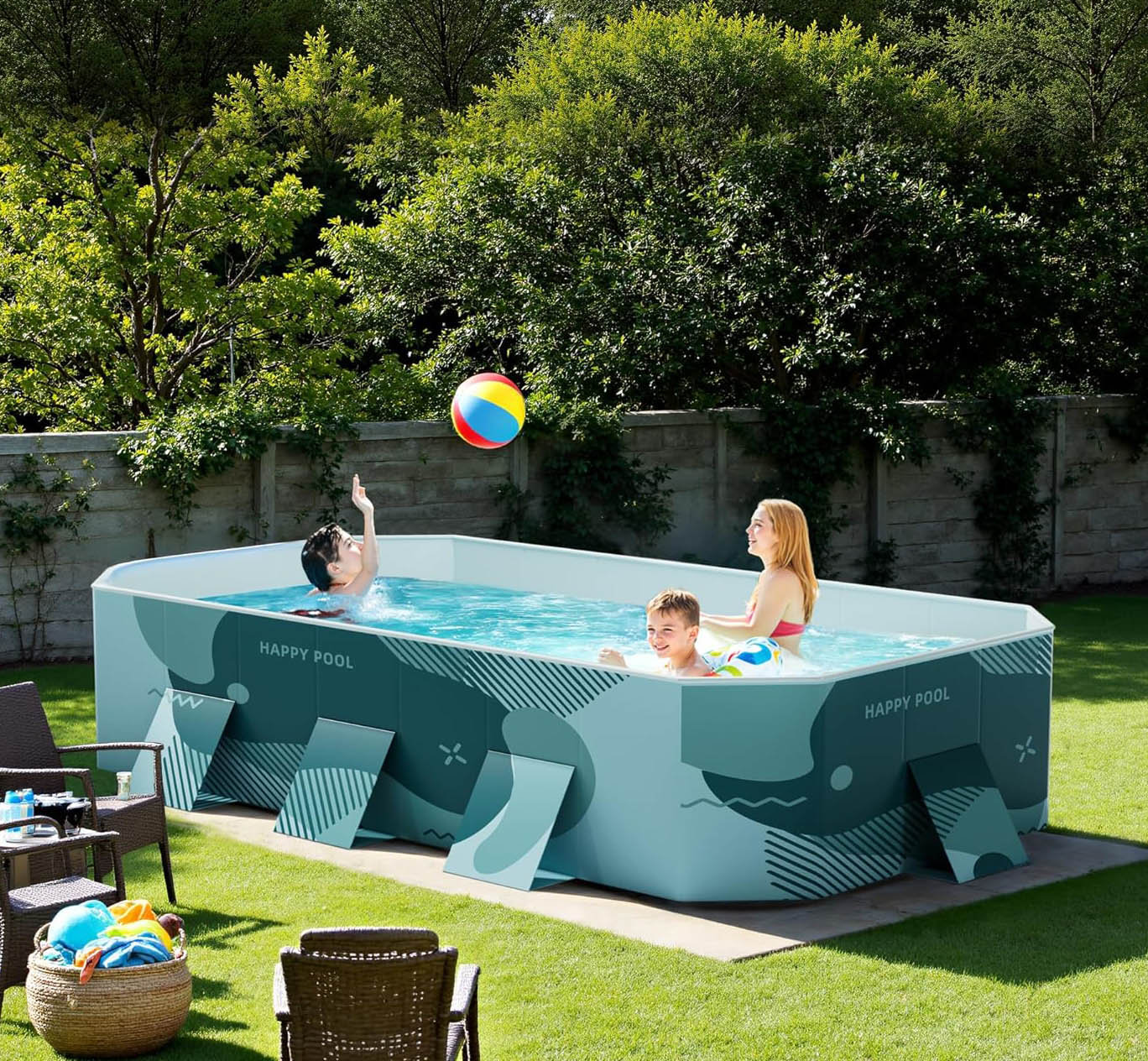 Granij Ground Pool With 3 Drains Outdoor Swimming Pool Portable Pool ...