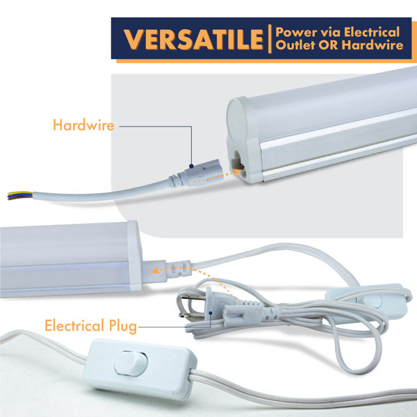Newhouse Lighting 4FT T5 Light Fixture LED Shop Light 20W w/ Selectable ...