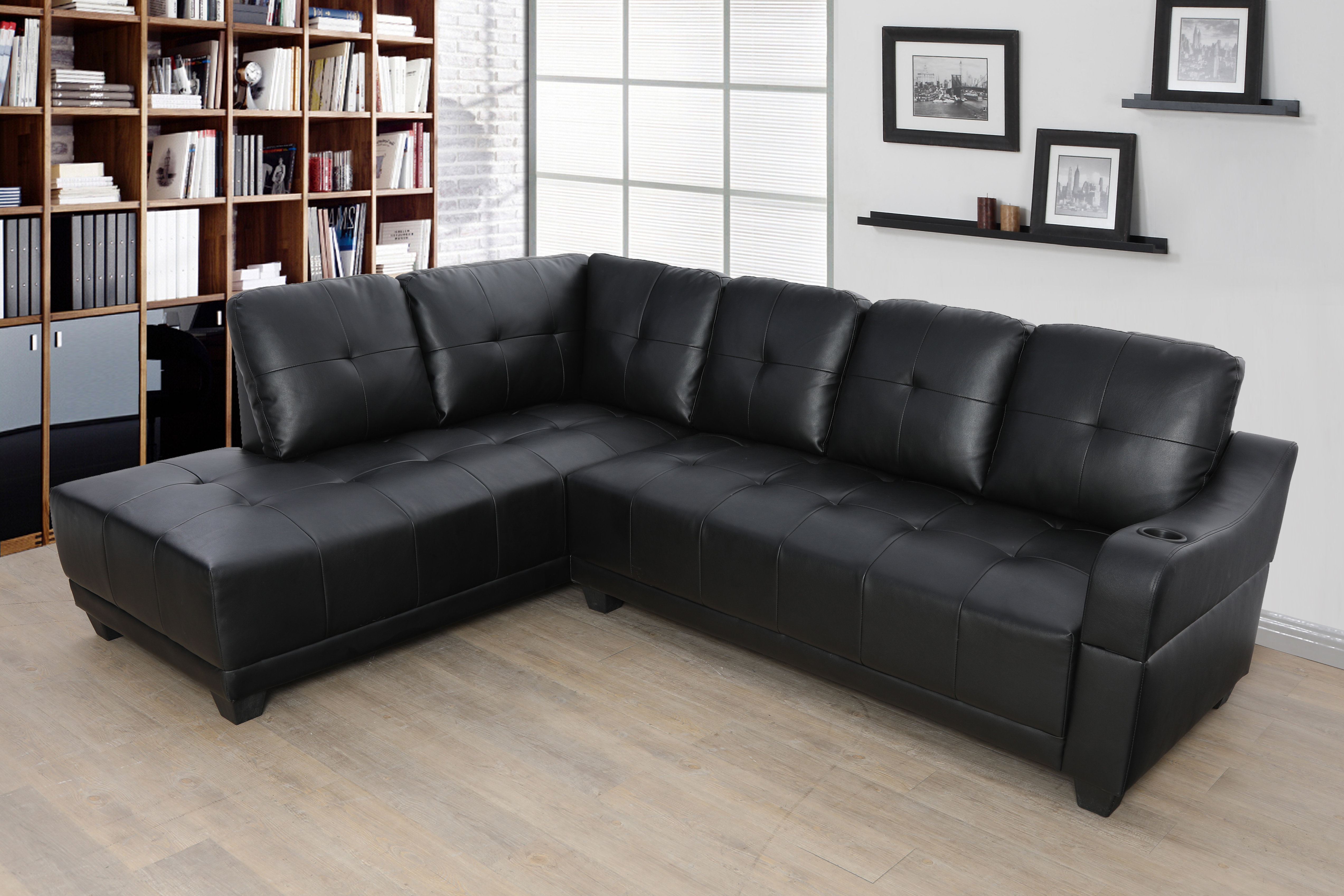 Red Barrel Studio® Milagros 96.2" Wide Faux Leather Left Hand Facing ...