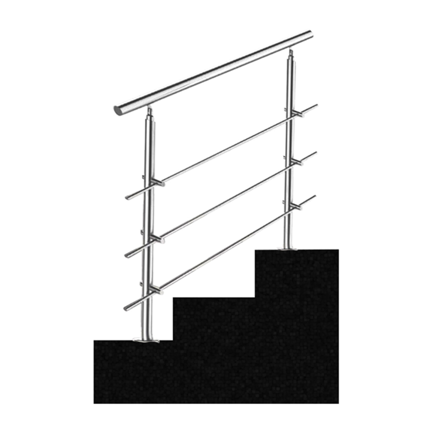 Vingo 42 H x 63 W Silver Stainless Steel Stair Banister - Wayfair Canada