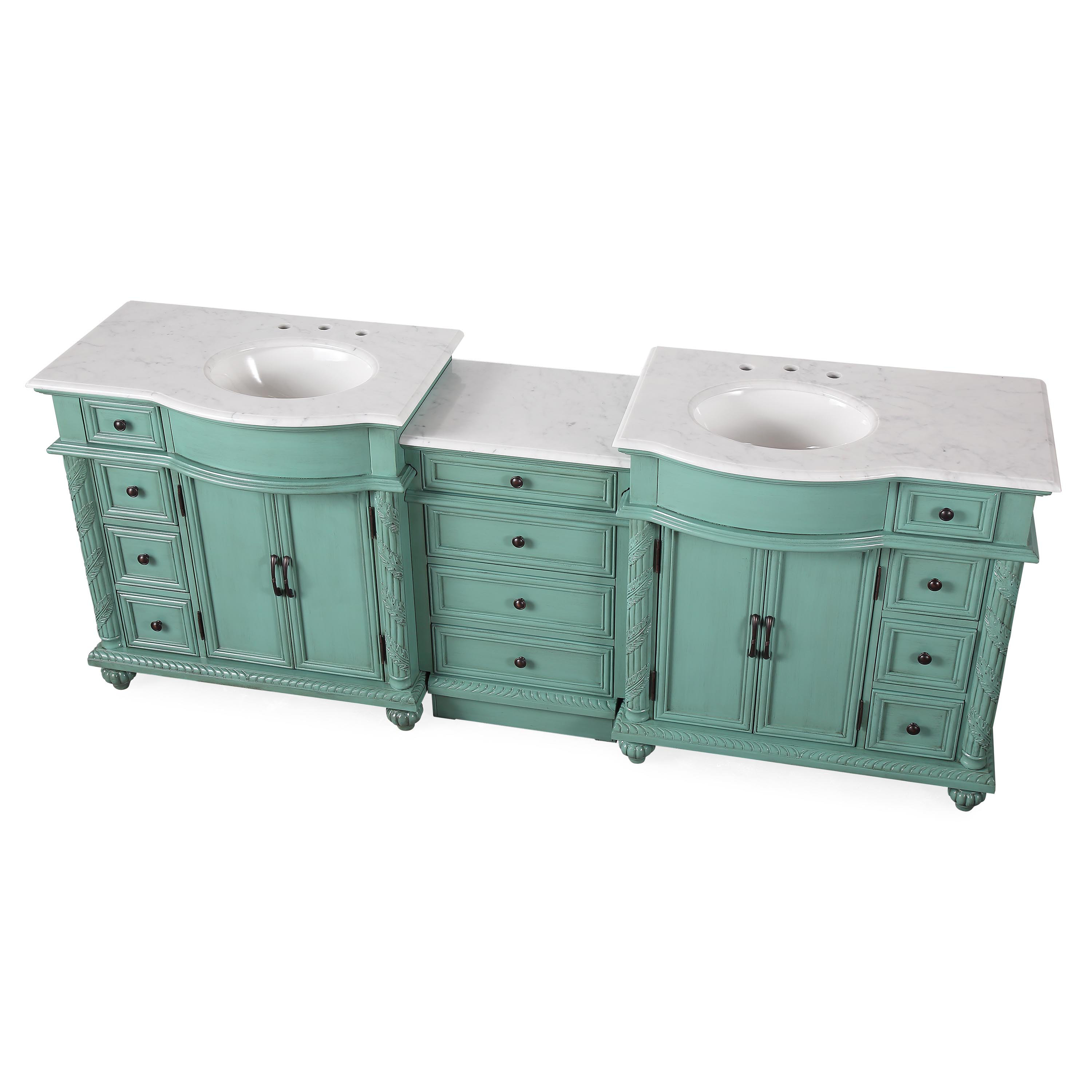 Lark Manor Arrio 90.25'' Double Bathroom Vanity with Carrara Marble Top ...