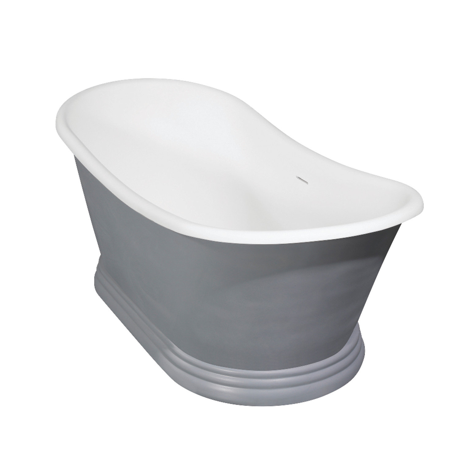 Kingston Brass Arcticstone 67-Inch Solid Surface Oval Double Slipper ...