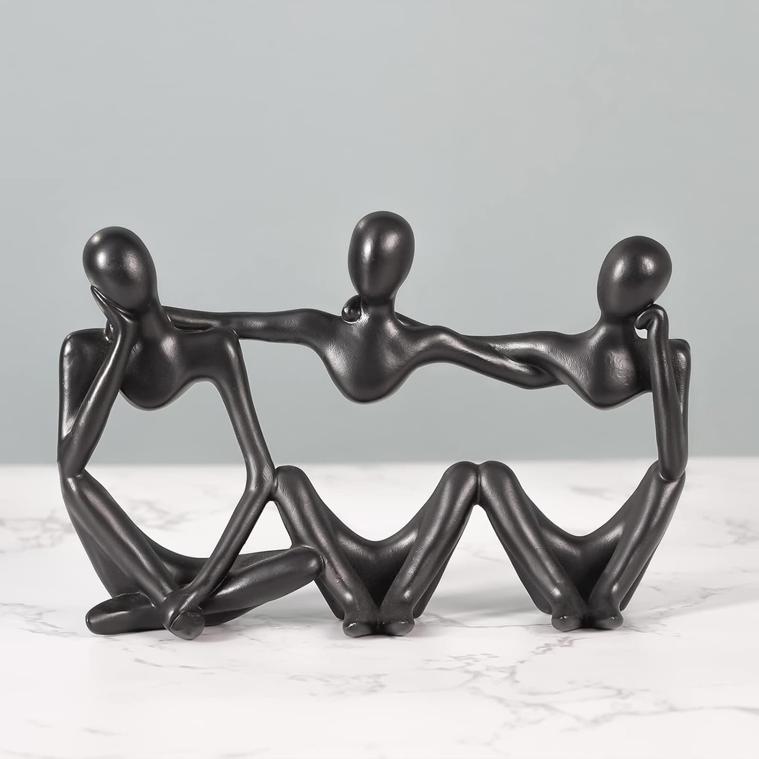 Stock Preferred Black Abstract Thinker Statue – Conjoined Resin ...