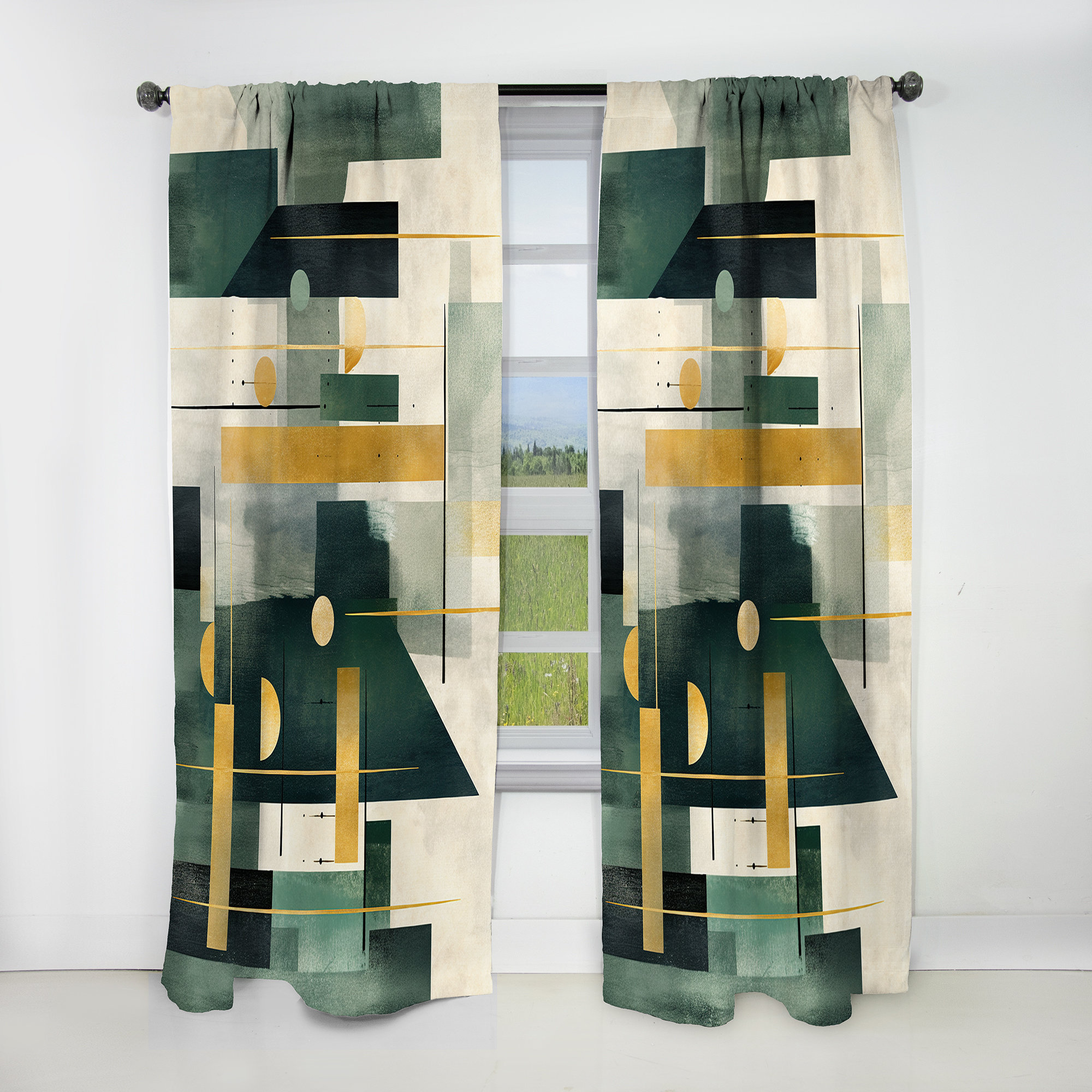 Design Art Gold Green Parallel Universes - Abstract Shapes Blackout ...