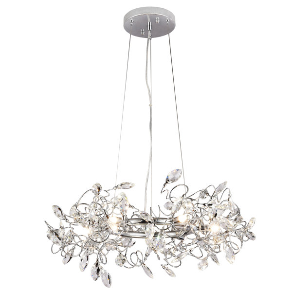 Everly Quinn Roslyn 6-Light Unique / Statement Wagon Wheel Chandelier ...