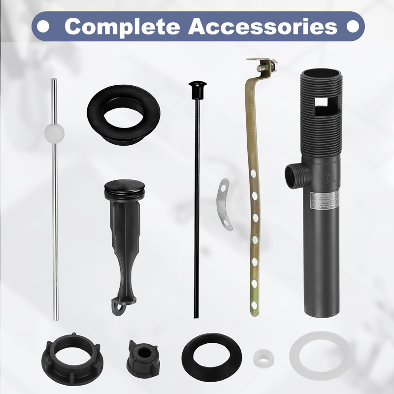 WOWOW Lift Rod Bathroom Sink Drain with Overflow | Wayfair