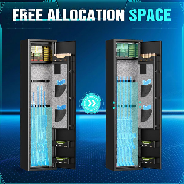 SUNCROWN 3-5 Locking Gun Cabinet with Electronic Keyboard Lock, Quick ...