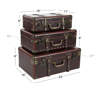 Williston Forge Faux Leather Nesting Upholstered Decorative Brown Trunk ...