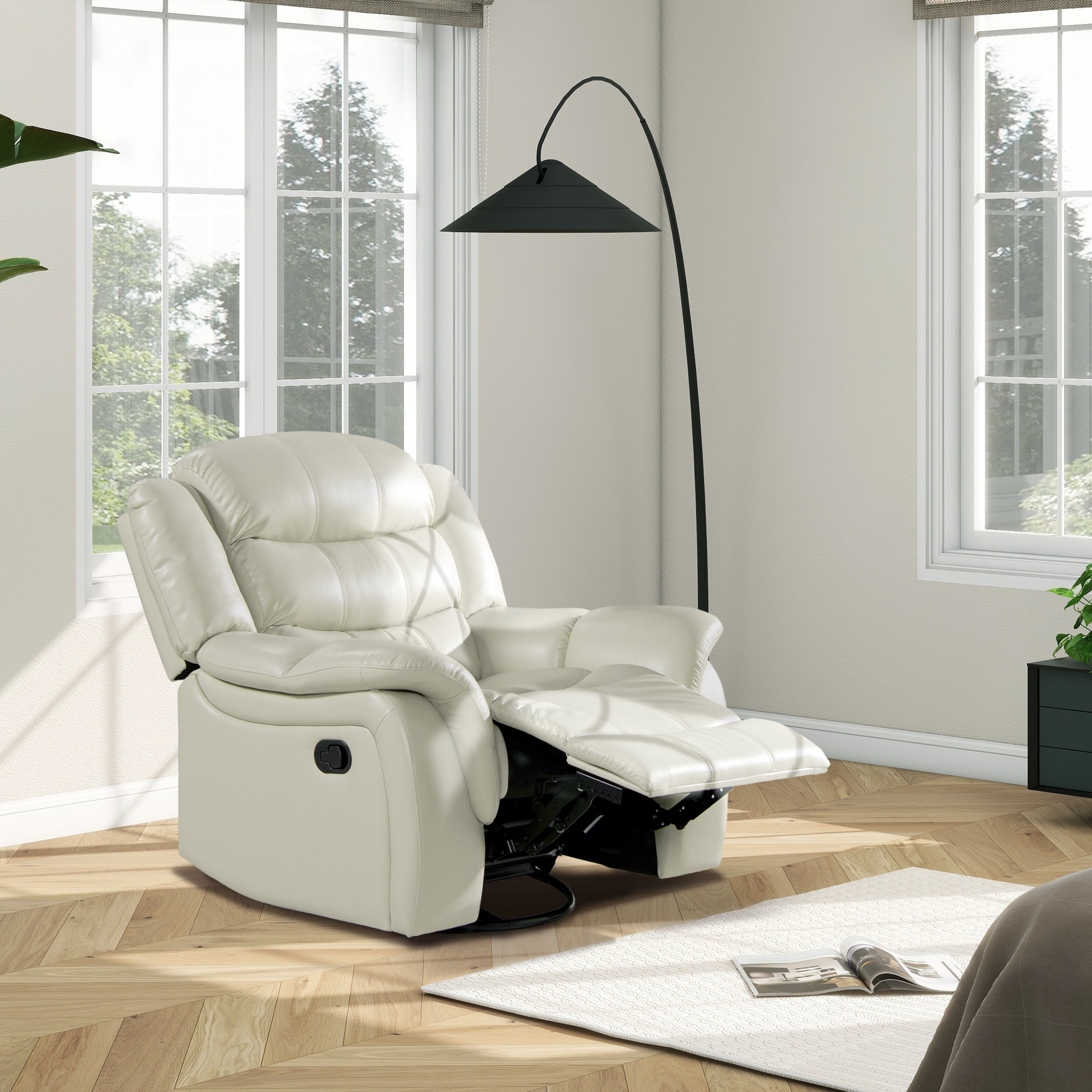 Latitude Run® Allsop 41.5" Swivel Glider Push Back Manual Recliner Arm ...