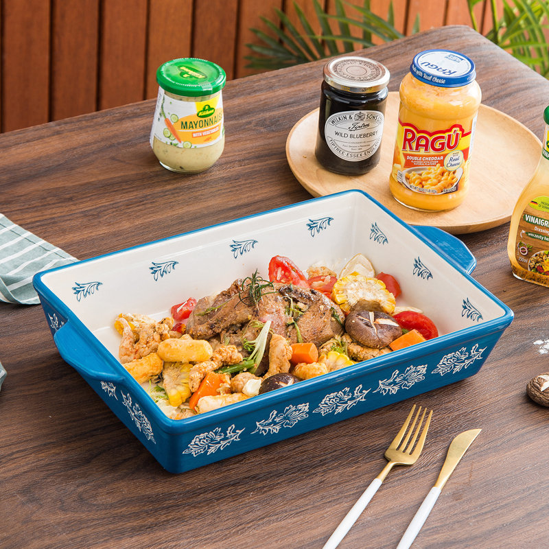 Wisenvoy 13" X 9" Ceramic Baking Dish, Blue & Reviews | Wayfair