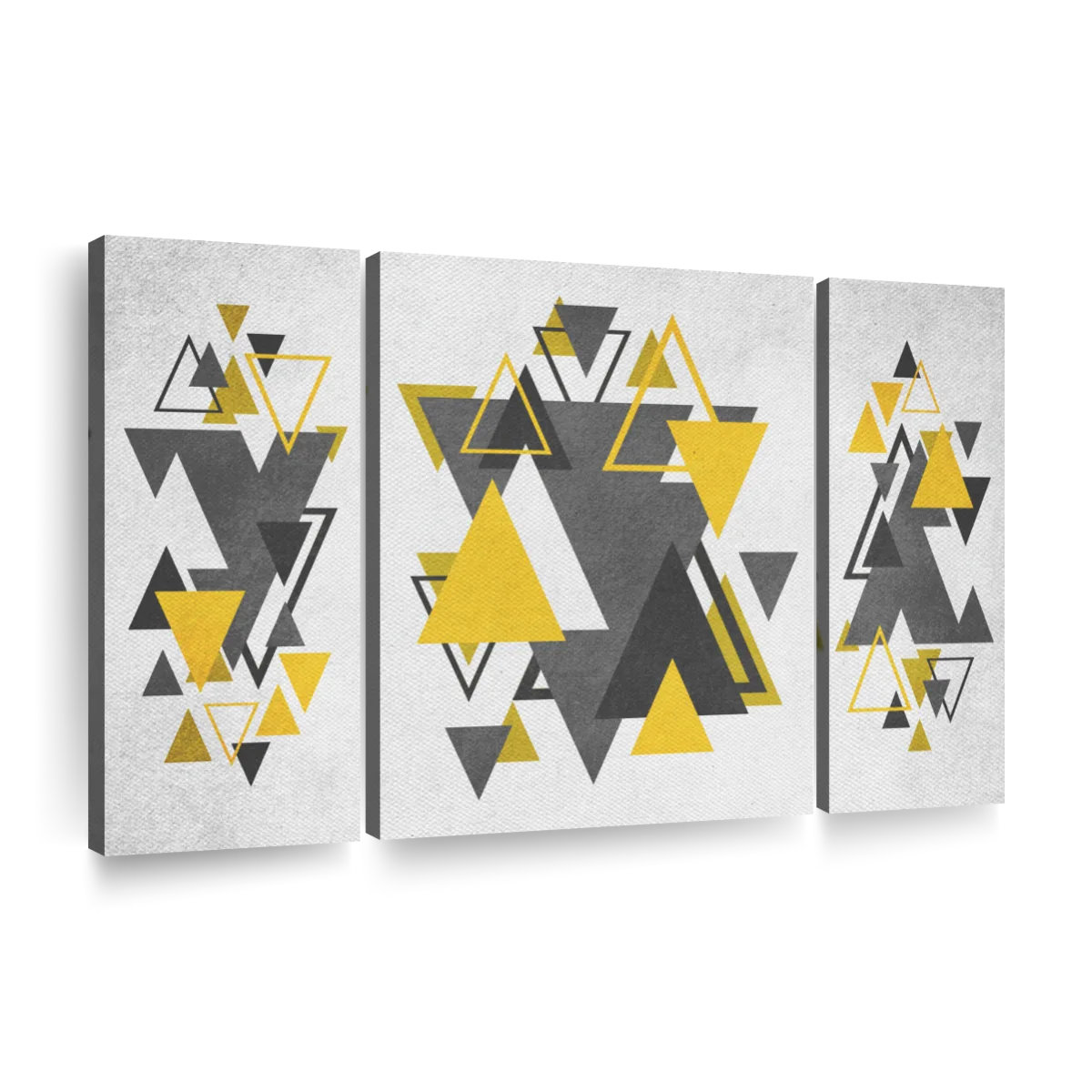 Wrought Studio Triangles Abstract Geometric Multi Piece Canvas Print ...