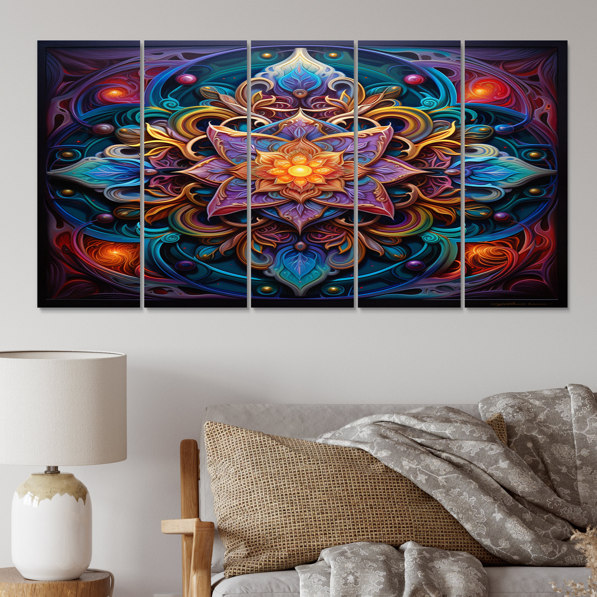 Bungalow Rose Ancient Colorful Magical Mandala III - Boho Mandala Wall ...