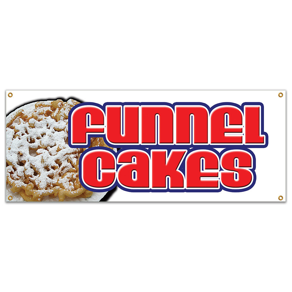 SignMission FUNNEL CAKES BANNER SIGN Cake Deep Fried Fresh Hot ...
