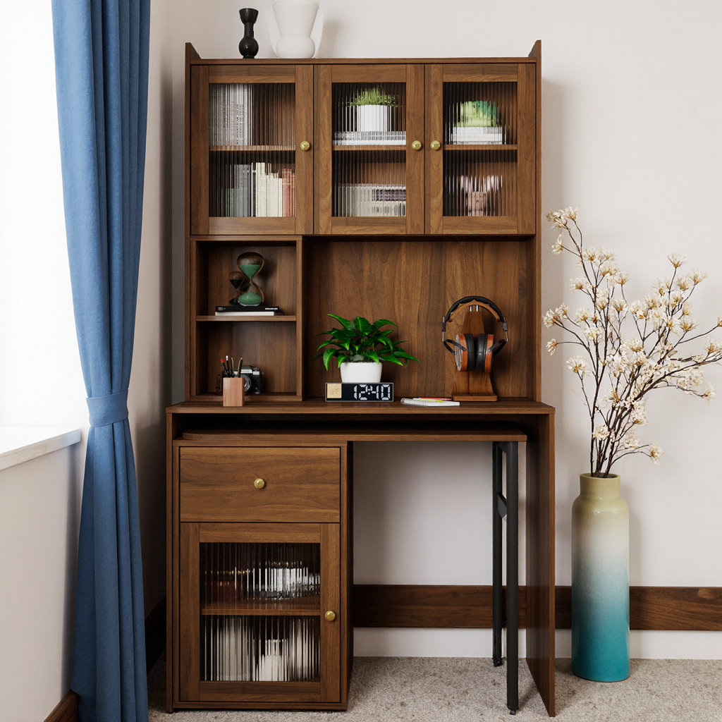 Latitude Run® Contemporary Home Office Computer Desk Combo with ...