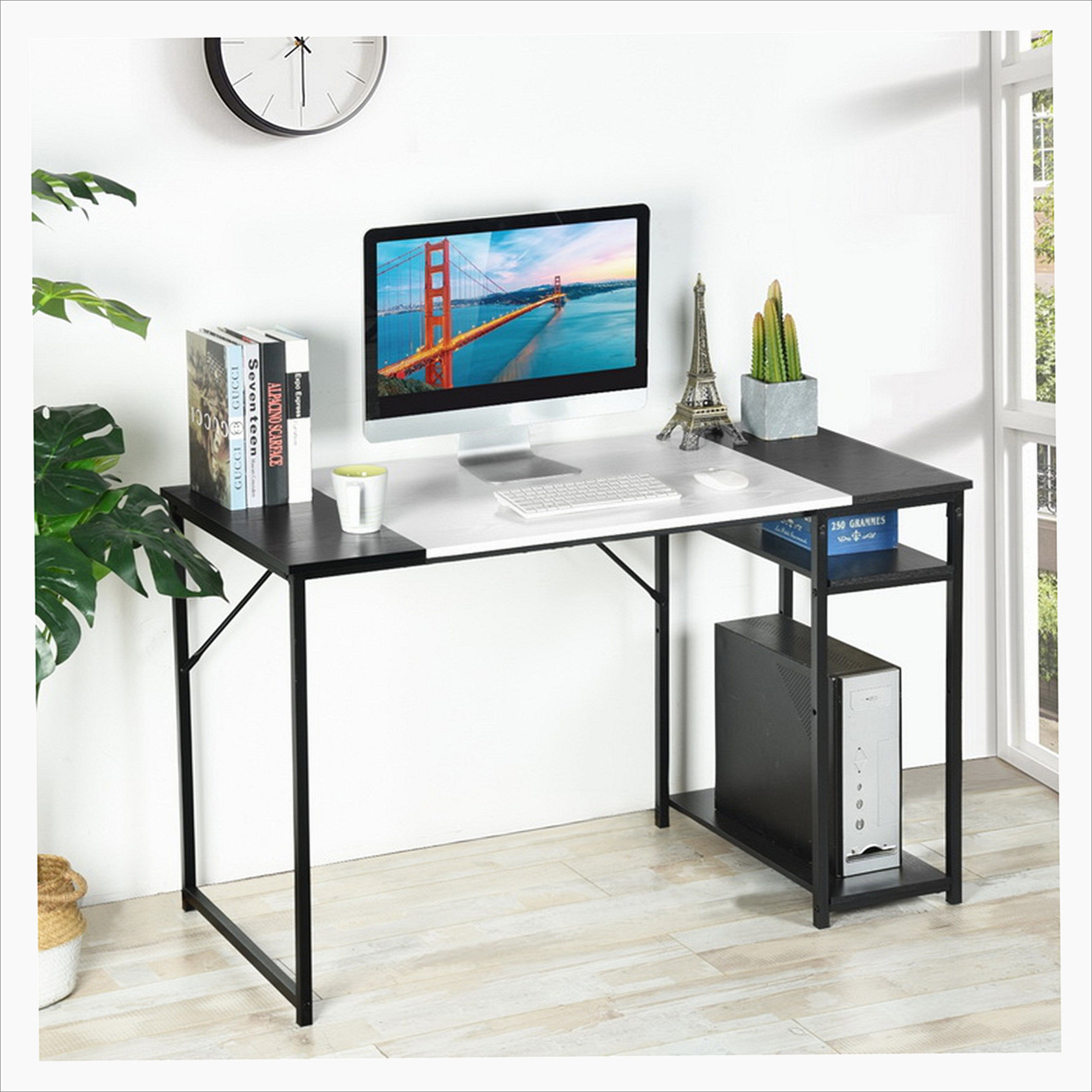 Ebern Designs Writing Computer Desk, Home Office Study Desk with 2 ...