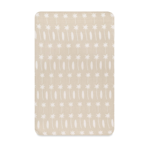 babyletto Beach Bum Muslin All-Stages Bassinet Sheet | Birch Lane