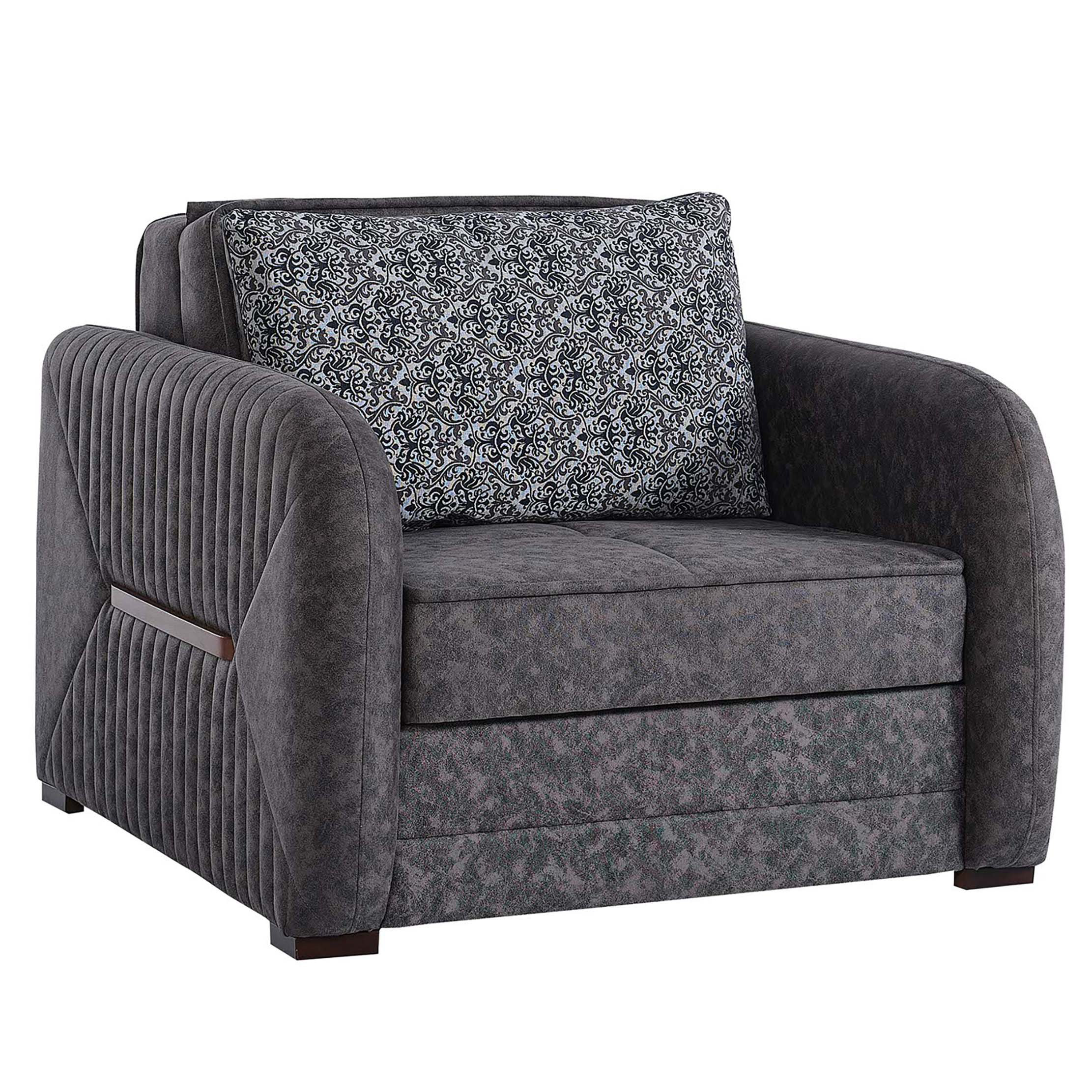 Hokku Designs Upholstered Convertible Armchair With Storage | Wayfair