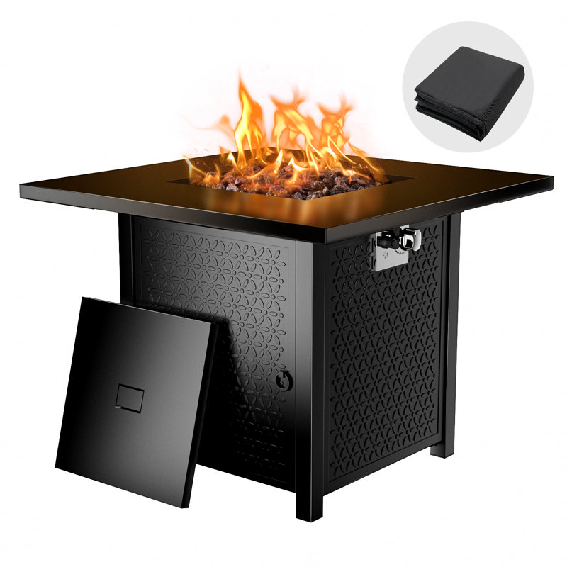 Furnimics 28 in Fire Pits Outdoor Gas Fire Pit, 50,000 BTU Steel Fire ...