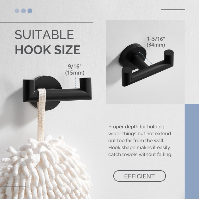 AngleSimple Stainless Steel Bathroom Double Mounting Robe Hook ...