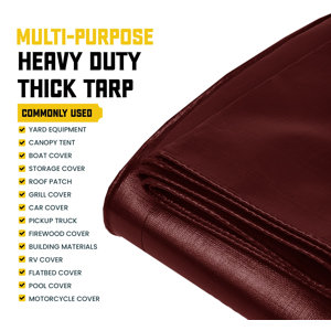 Core Tarps Maroon 20 Mil Heavy Duty Polyethylene Tarp, Waterproof, UV ...