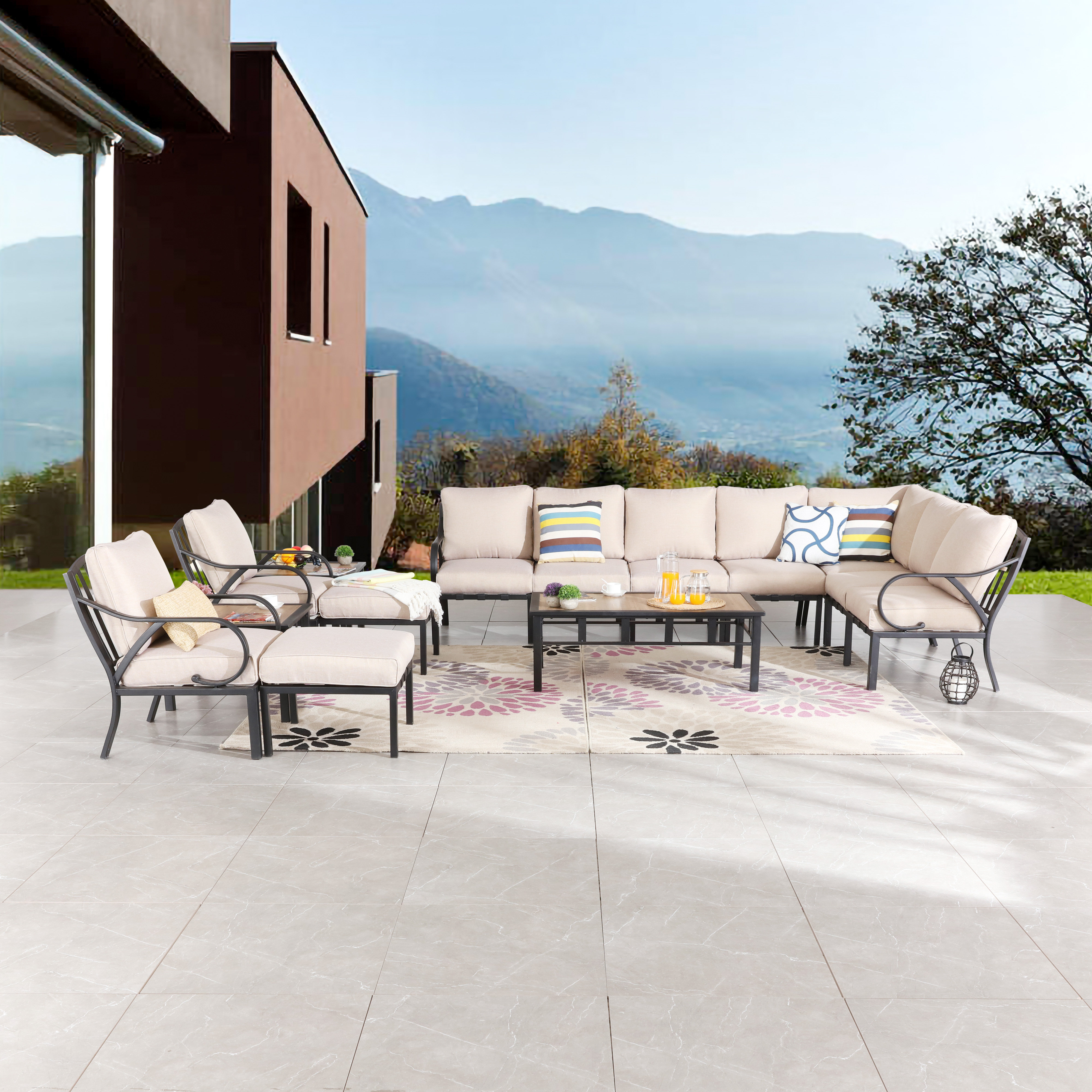 Lark Manor™ Torpoint 14-Piece Outdoor Metal Conversation Set | Wayfair