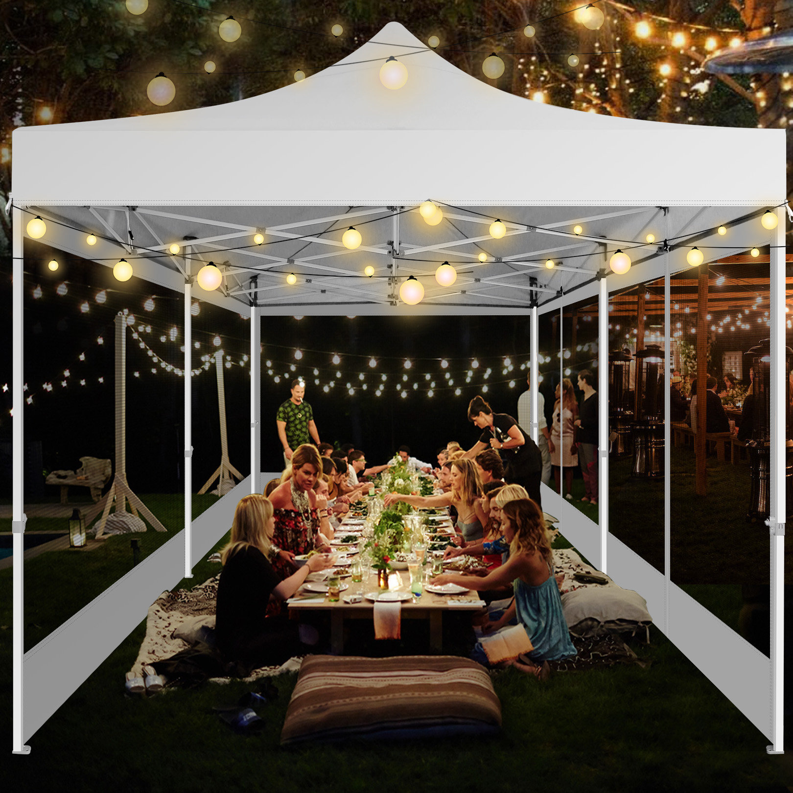 Cobizi Heavy Duty Commercial 20 Ft. W x 10 Ft. D Metal Pop-up Canopy ...
