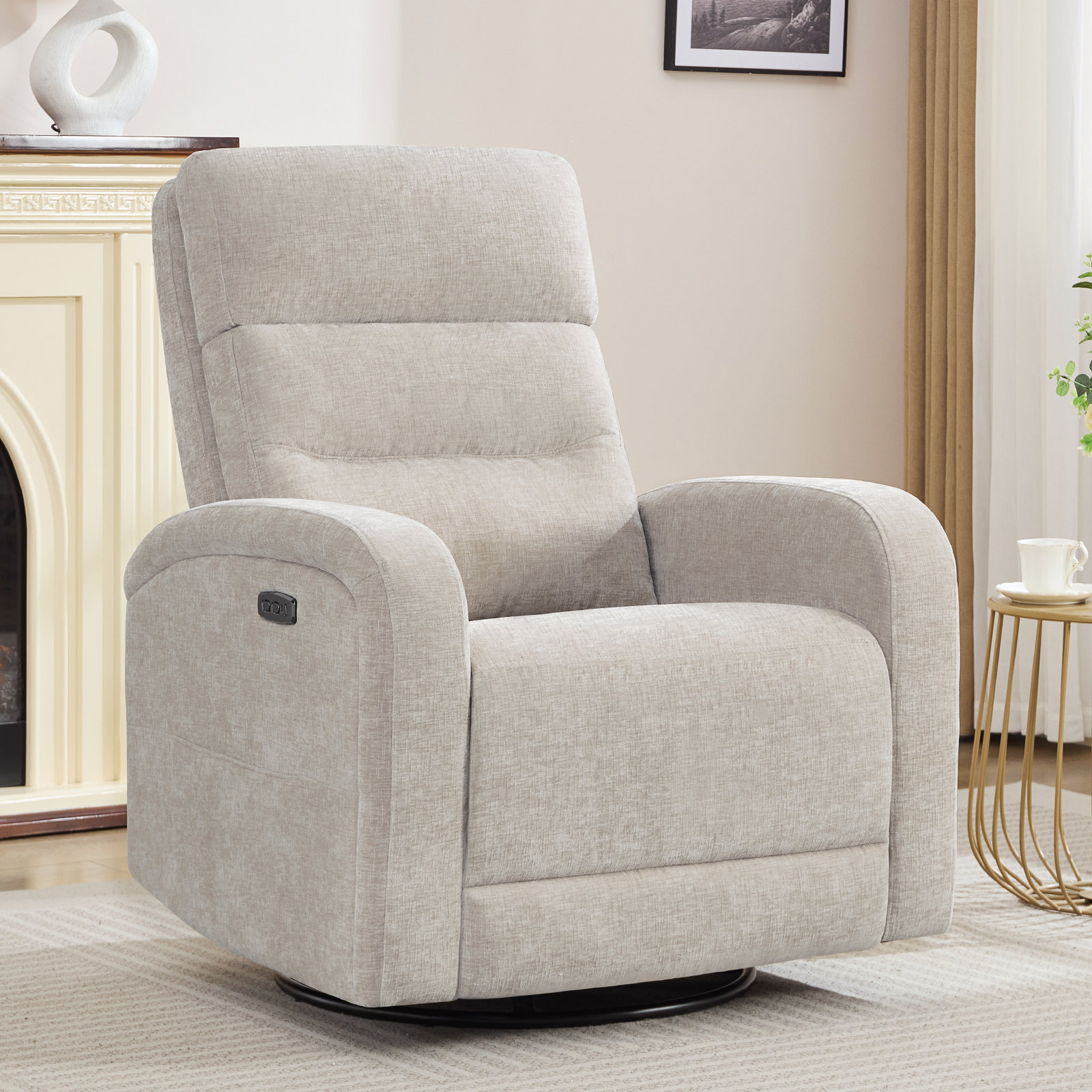 Latitude Run® Beppino 33 Modern Power Swivel and Rocker Glider Recliner ...