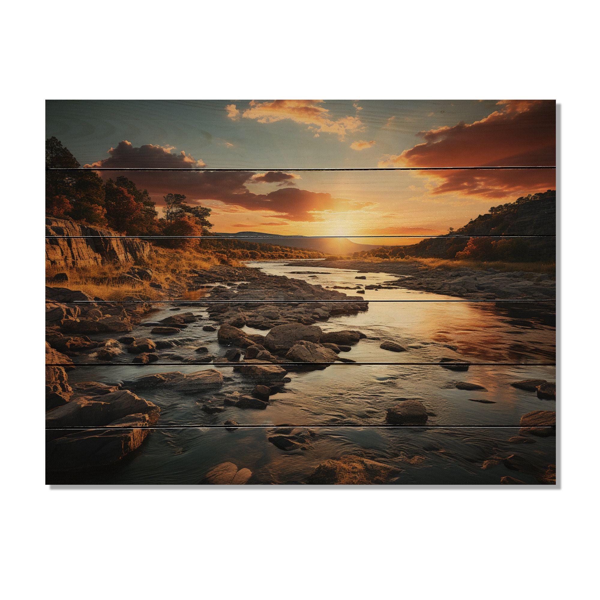 Millwood Pines Pennsylvania Sunset Landscape On Wood Print | Wayfair