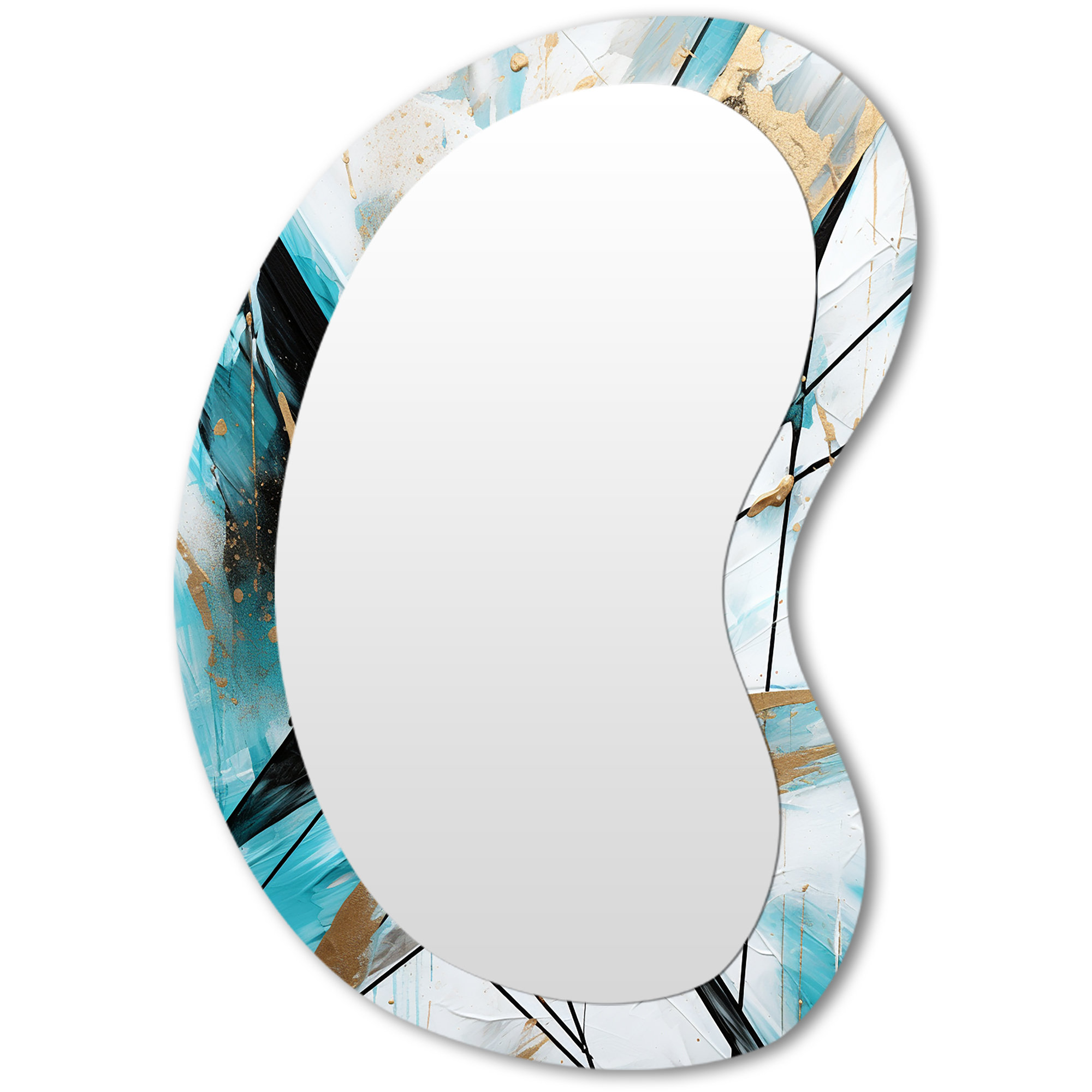 Ivy Bronx Espyn Diagonal Dimensions Black Gold - Abstract Painting ...