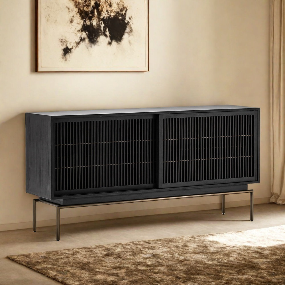 Hokku Designs Black Fence Gate Sideboard | Wayfair