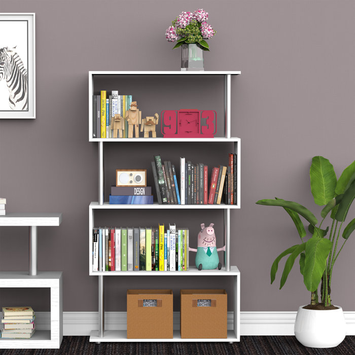 Orren Ellis Mosses Geometric Bookcase & Reviews | Wayfair